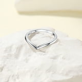 Suplight 925 Sterling Silver Wishbone Ring Dainty V Shaped Wedding Band ...