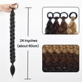 24" Long Twist Braid Ponytail Extension with Hair Tie Straight Braid ...