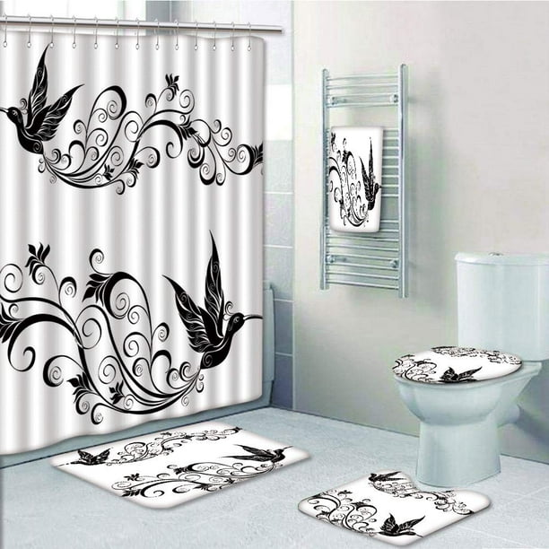 EREHome Hummingbirds Tattoo Hummingbird Silhouette Wildlife Curvy Stems ...