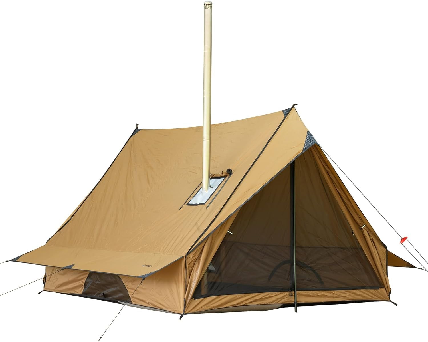 Lightweight brown all-season outdoor camping tent, with a floor and ...
