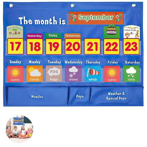 Weekly Calendar with Weather Pocket Map Learn Pocket Map Calendar ...