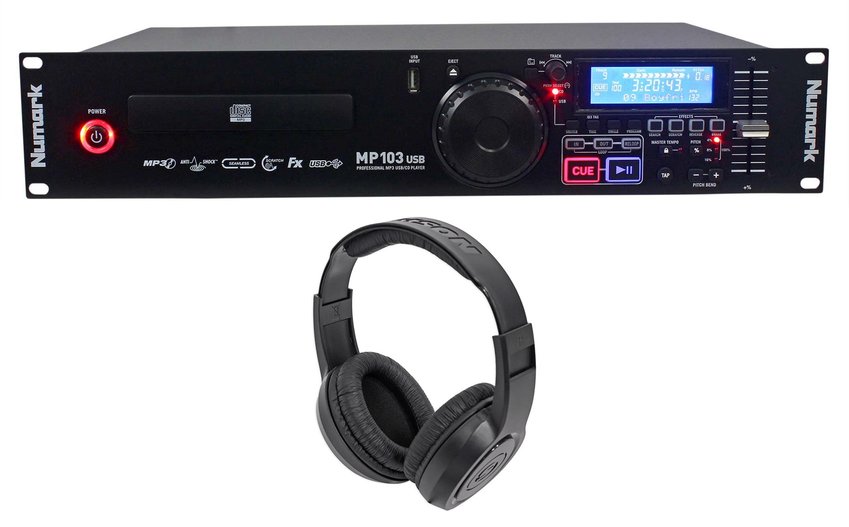 Numark MP103USB Professional Rack Mount DJ CD/MP3 Player w/USB Input ...