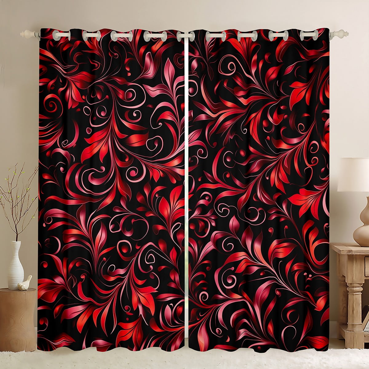 Click here for Yst Boho Gothic 52Wx84L Blackout Curtains Black Re... prices