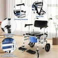 Flylapdo Sturdy Shower Chair with Braking Wheels, 140kg/308.6lbs ...