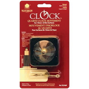 Walnut Hollow Clock Movement with Hands & Numerals for 1/4-inch Thick ...