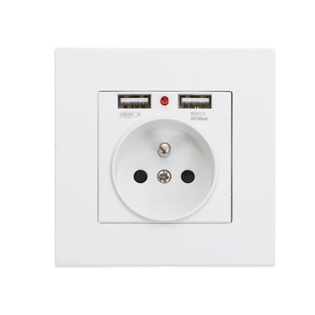 86 Type Wall Socket with Double USB French Standard European Standard ...