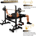 Bench Press, Olympic Weight Bench with Squat Rack Workout Bench ...