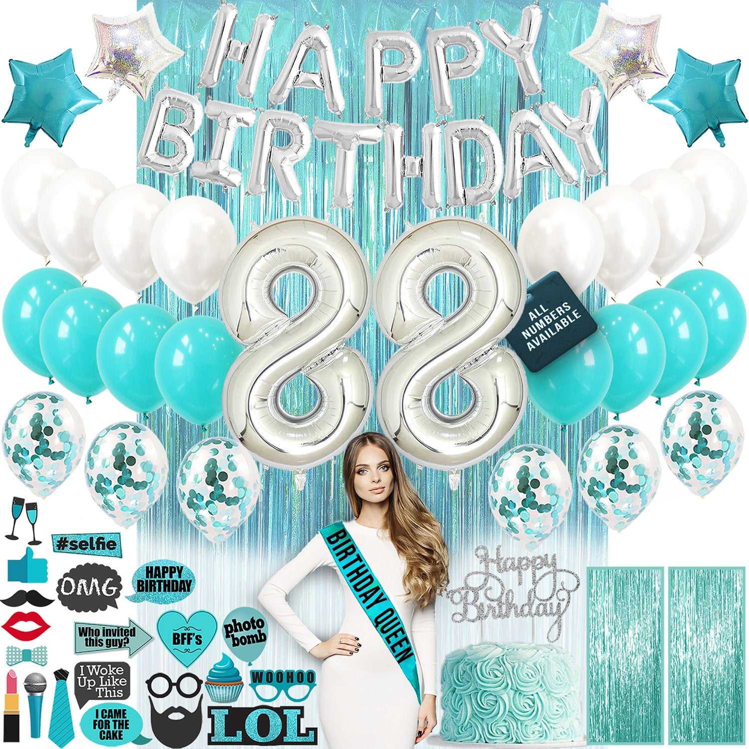88th Birthday Decorations, 88th Birthday Party Supplies, 88th Birthday ...