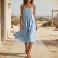 Chbgutlmr Sundresses for Women Sleeveless Spaghetti Strap Round Neck ...