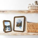 Mainstays 6x8 Inch Wood Picture Frame with White Mat and Rounded ...