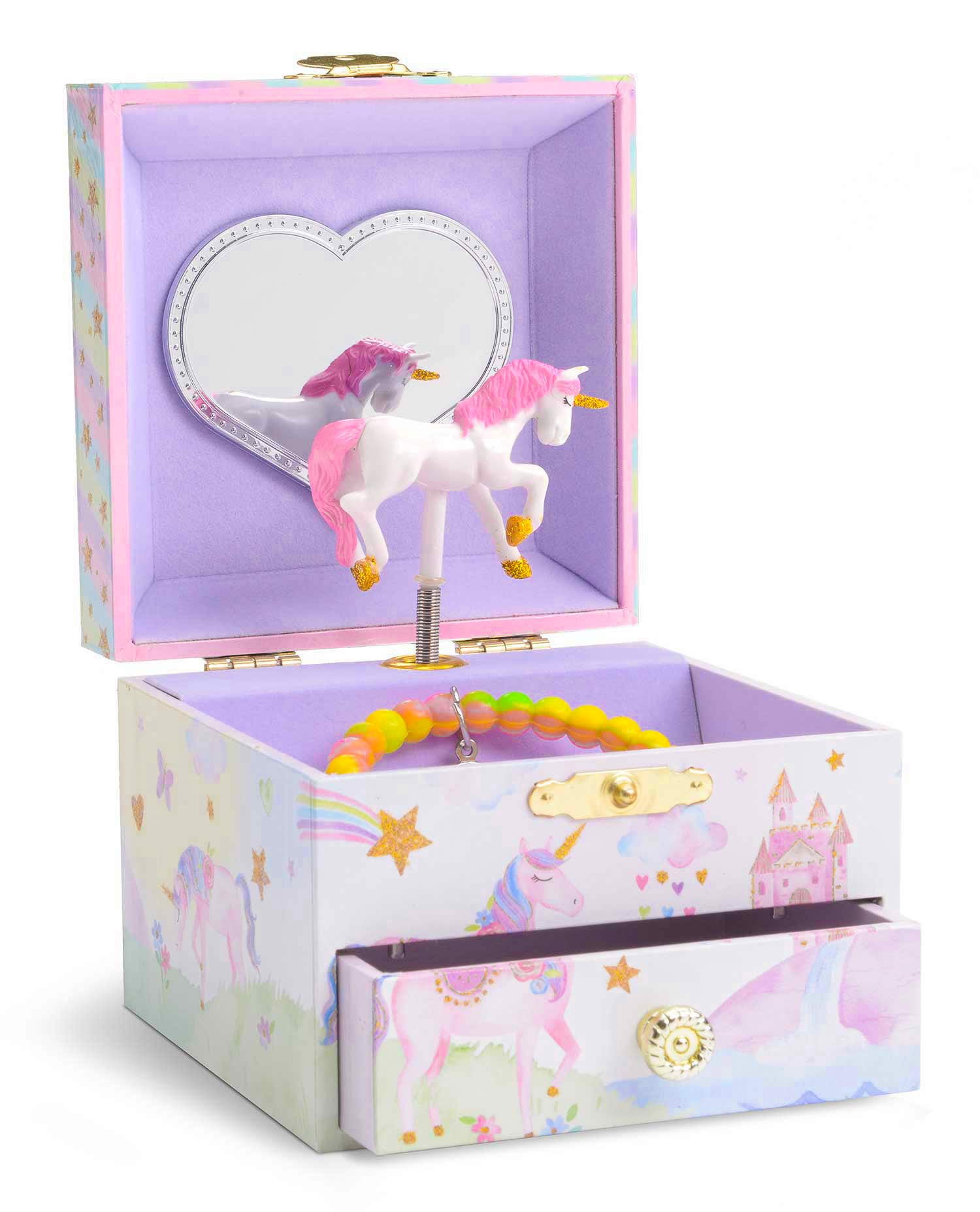 Jewelkeeper Girl's Musical Jewelry Box with Spinning Unicorn & Drawer ...