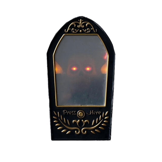 Halloween Skull Doorbell Animated Skeleton Head Door Bell Decoration ...