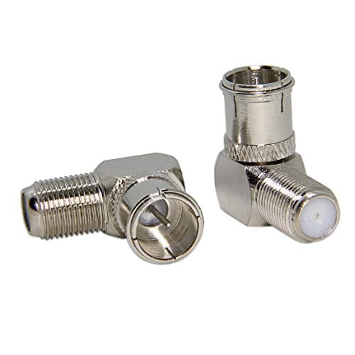 Coax Quick Connect, 2-Pack Right Angle F Male to Female Push On Adapter ...