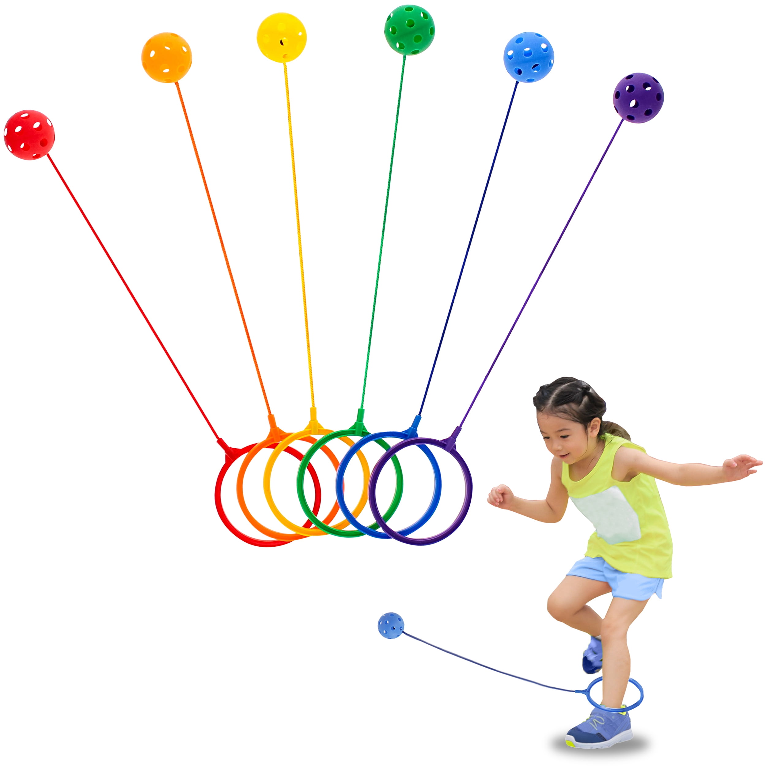 Get Out! Jump Leg Swing Ball Toy Set in 6 Assorted Colors - Ankle Skip ...