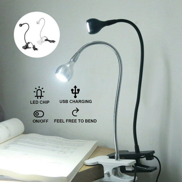 UDIYO Clip on Desk Light, USB Desk Lamp with 2 Color Modes Optional ...