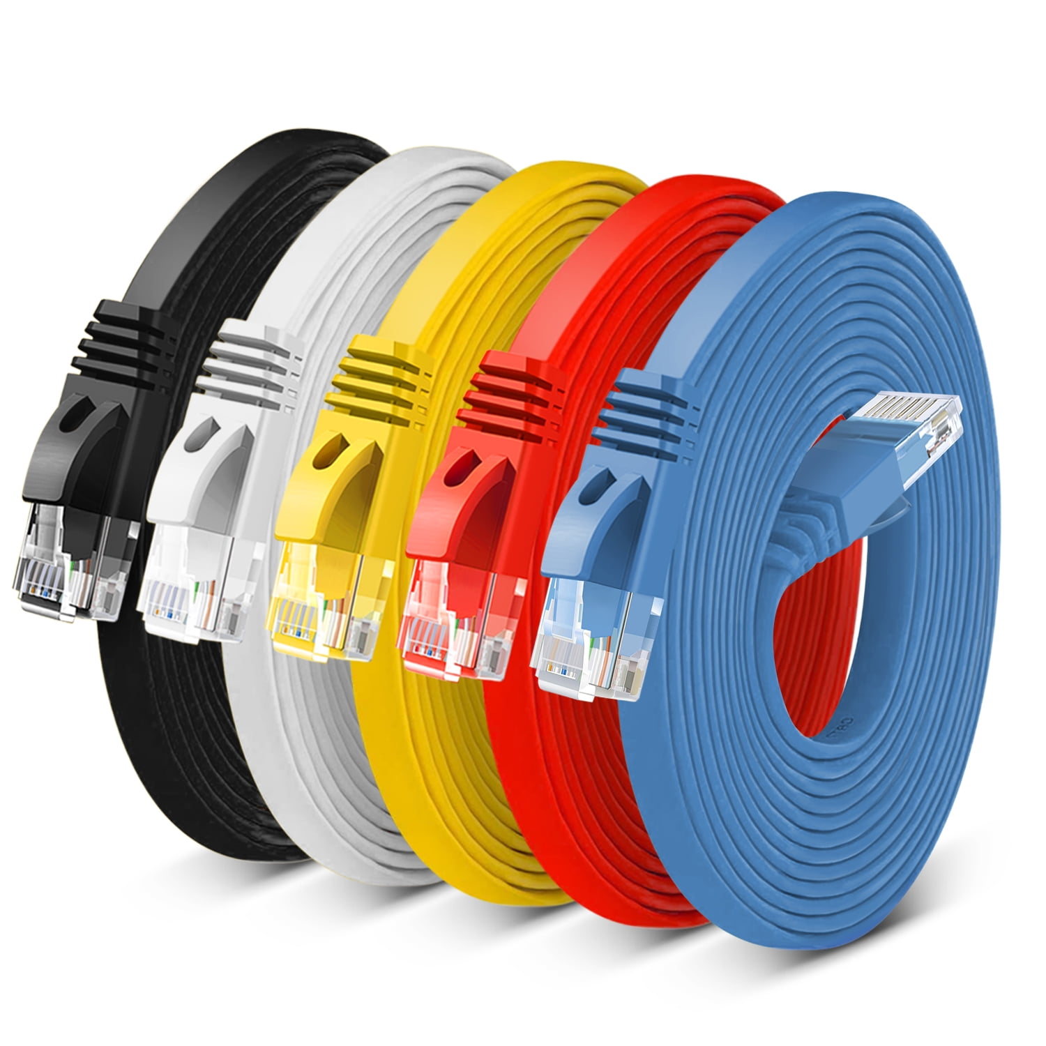 Ethernet Cable Cat 6 Flat Cable, Cat 6 Ethernet Cable 10 ft, Flat Wire ...