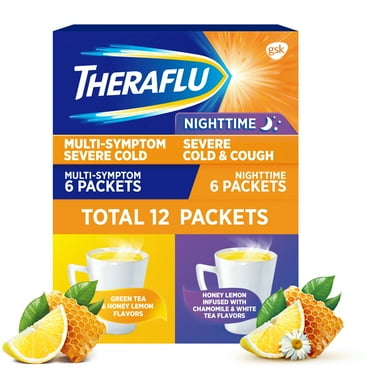 Theraflu Cold, Flu and Sore Throat Relief Powder, Apple Cinnamon, 6 ...