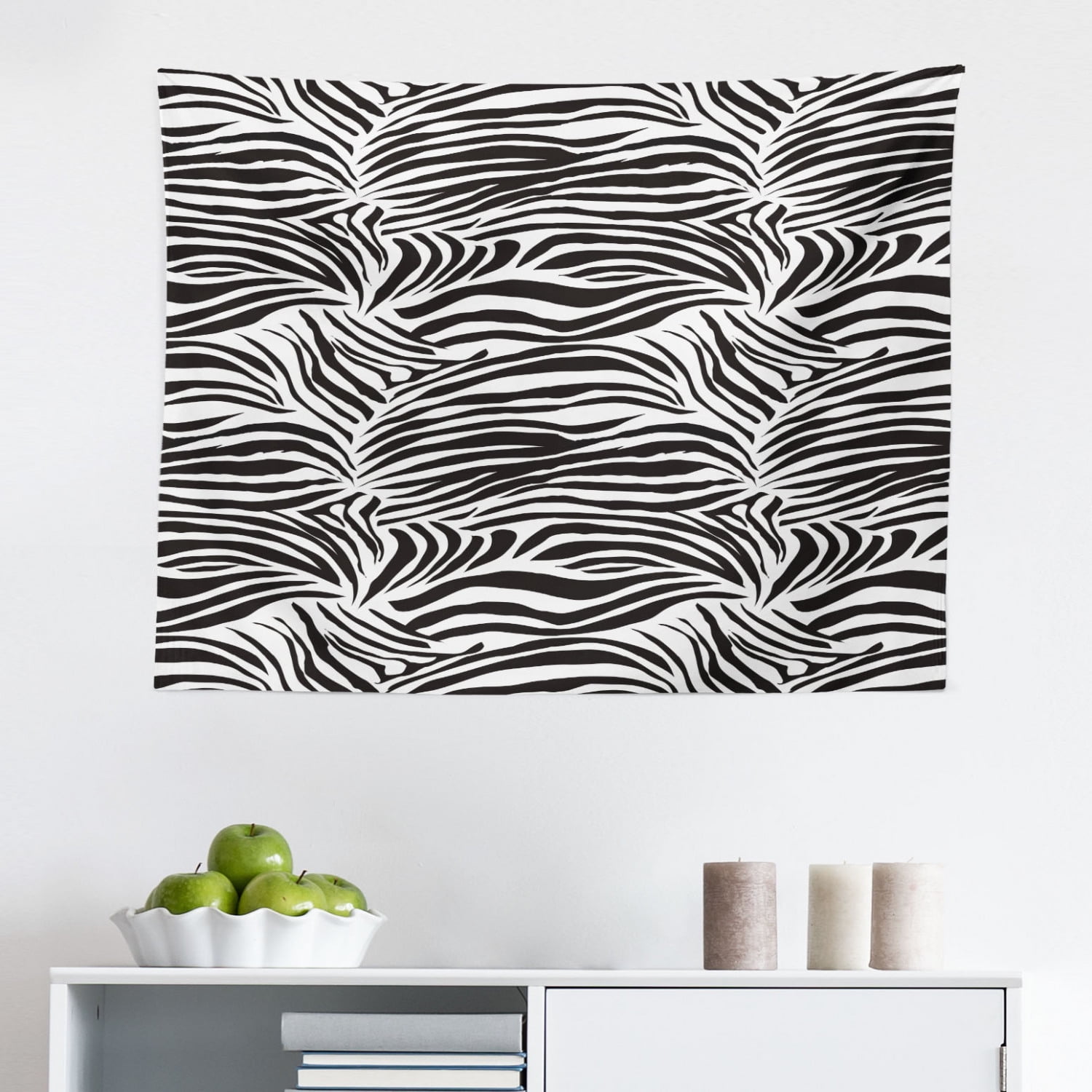 Zebra Print Tapestry, Illustration Pattern Zebras Skins Background ...