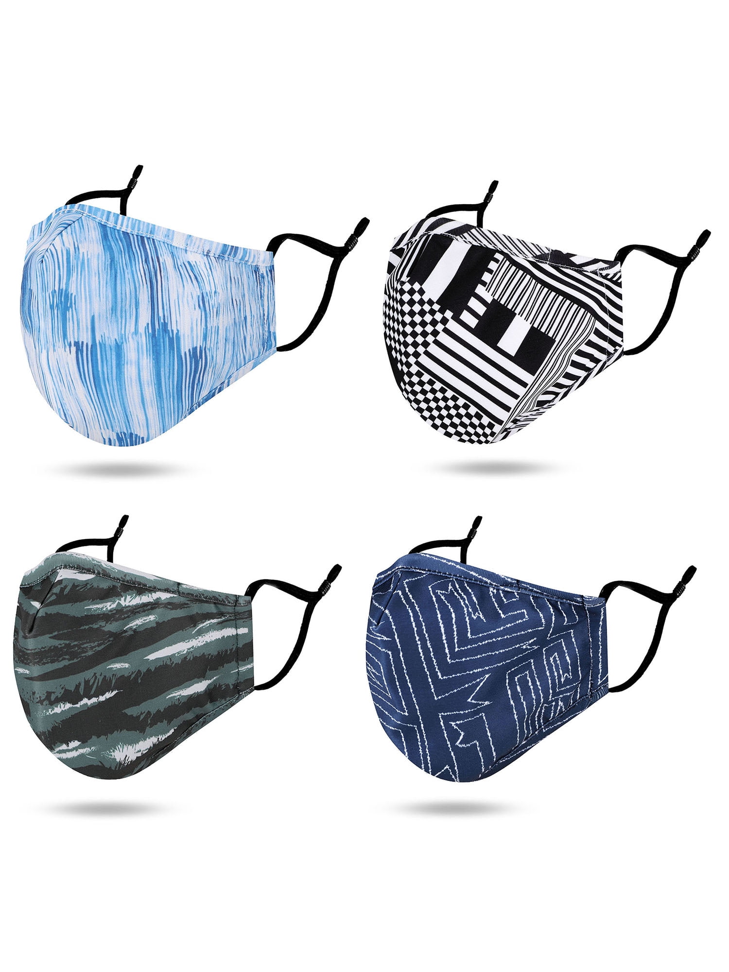 Unisex Washable Reusable Cloth Face Mask with Nose Wire and Earloops ...