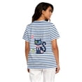 Binienty Patchwork Cat Birds Medical Uniform for Women Short Sleeve V ...
