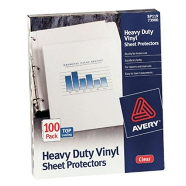 Avery Heavy Duty Vinyl Sheet Protectors Clear 8.5x11 100 Pk Box Heavy ...