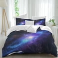 4 Piece Duvet Cover Set Cal king, Cosmic Blue Purple Soft Breathable ...