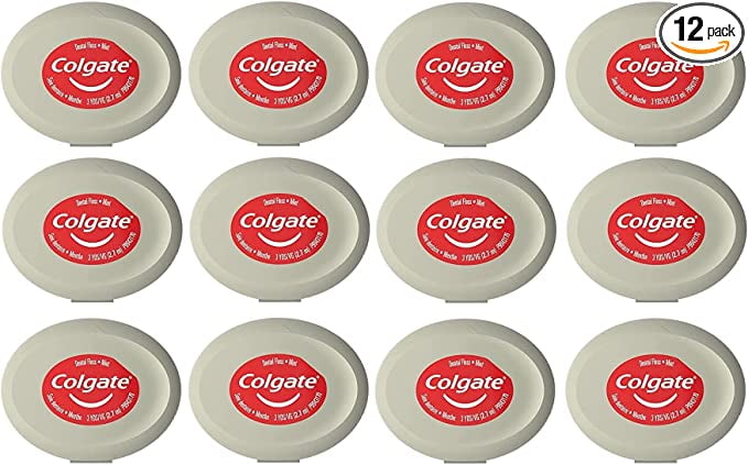 Colgate Total Dental Floss, Mint Flavor, Small Travel Size 3 Yards (2.7 ...