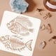 1pc 2 pcs Fish Fossils Drawing Stencil 30x30cm Reusable Fish Bones ...