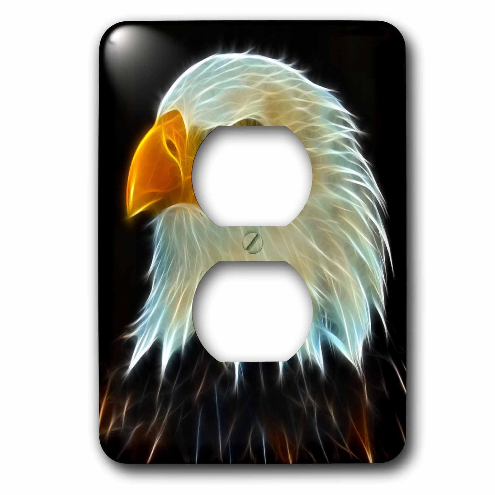 Fractal Color Outlined Bald Eagle 2 plug outlet cover lsp-97853-6 ...