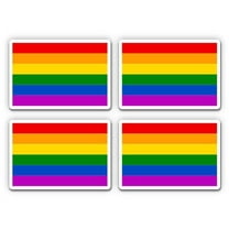 Rainbow Flags Gay Pride Set of 4 - 6" each Vinyl Sticker - For Car ...