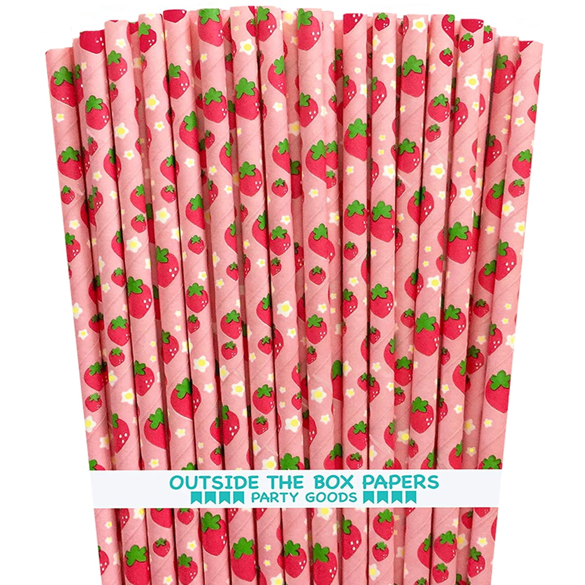 75 Strawberry Design Paper Straws - Walmart.com