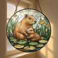 Capybara Stained Glass Style Suncatcher Window Hanging, Wildlife Animal ...