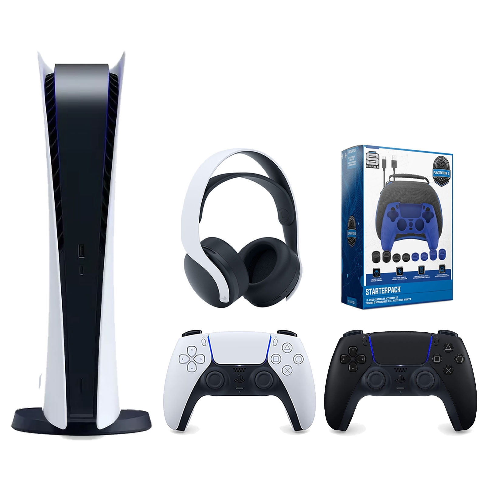Sony Playstation 5 Digital Edition Bundle with Extra Controller PULSE 3D Headset Surge Charge Dock Walmart
