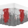 Abstract Art Bed Skirt California King Size 16 Inch Drop, Red Grey Wall ...