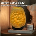 Boho Woven Nightstand Table Lamp - Bamboo 3 Color Temperature Handmade ...