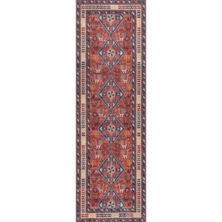 Mark&Day Washable Area Rugs, 2x7 Dry Ridge Traditional Rust Runner Area ...