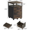 TAKSCO 2 Drawer File Cabinet, Rustic Wood, Locking Storage, Open Shelf ...