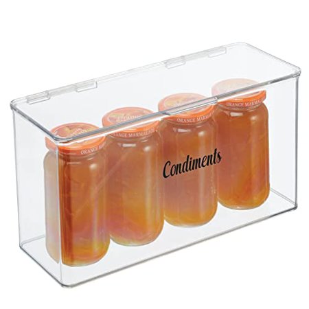 mDesign Plastic Stackable Kitchen Pantry cabinetRefrigerator Food ...