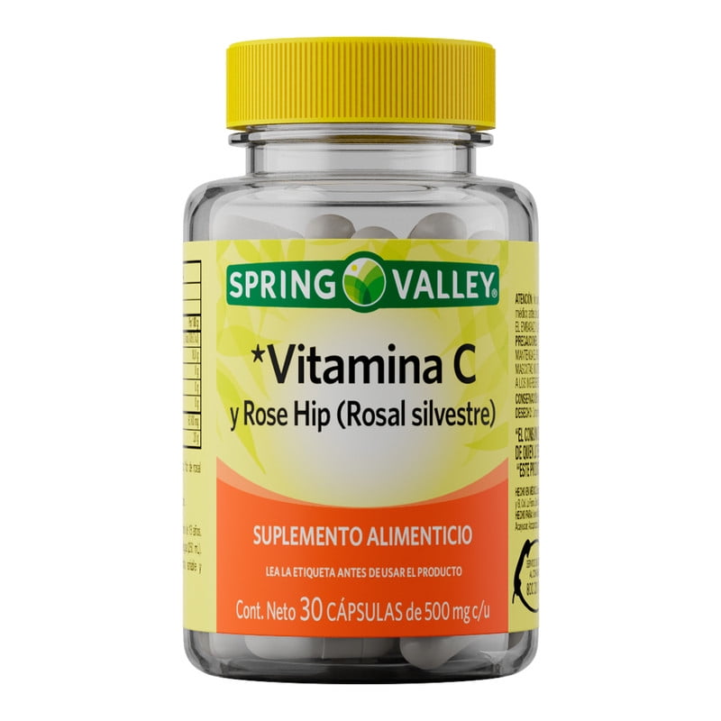 Vitamina C + Rose Hip Spring Valley 500mg 30 capsulas | Walmart en línea