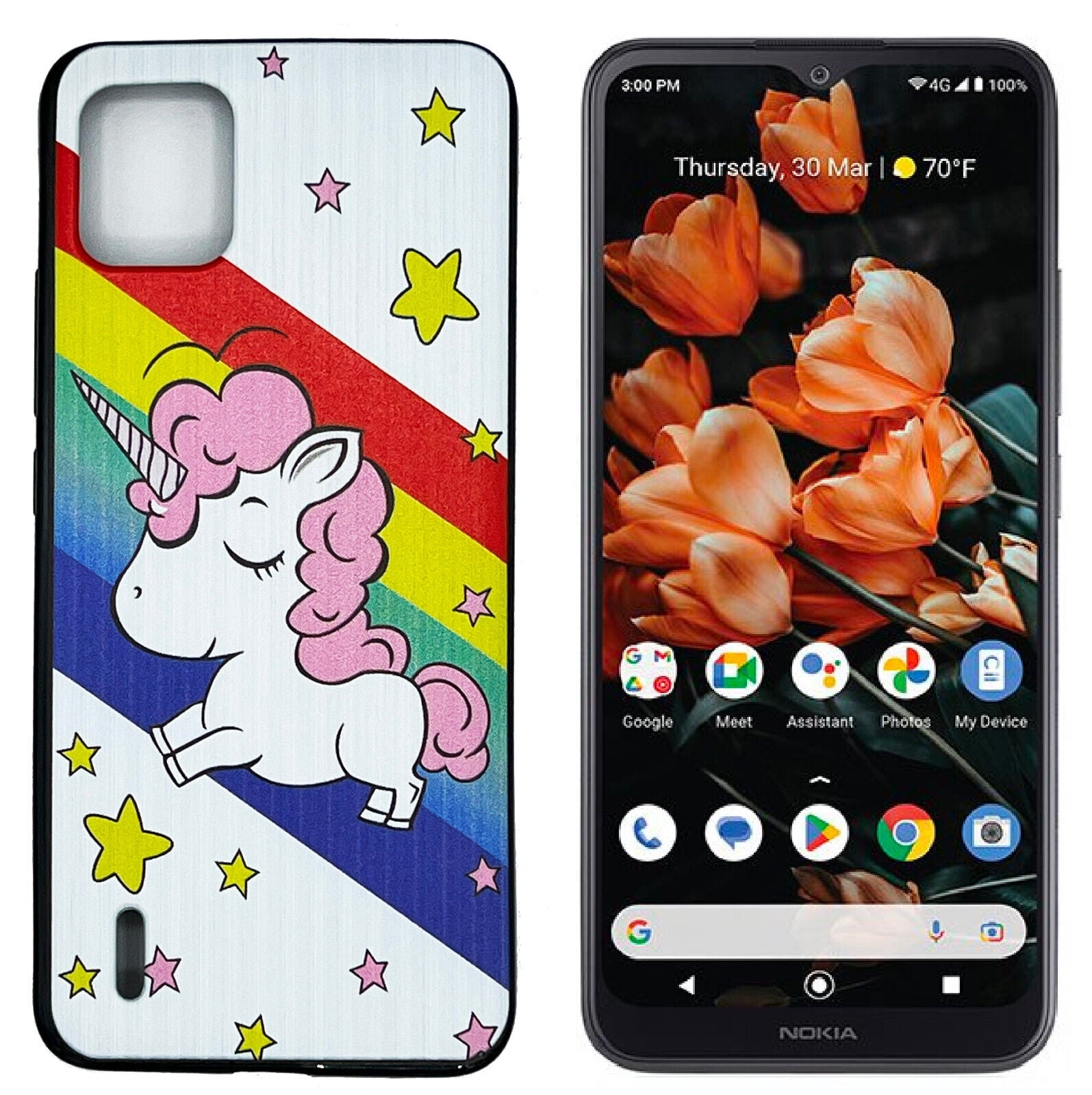 Compatible for Nokia C110 N156DL TPU Cover Phone Case + Tempered Glass ...