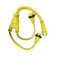 Amp Up Marine & RV Cords 125/250v 50a Male x (2) 125v 30a Female Marine Y Splitter Adapter ...