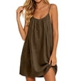 Aihuaihua Backless Cami Dress Women Linen Cotton Open Low Back Plus ...