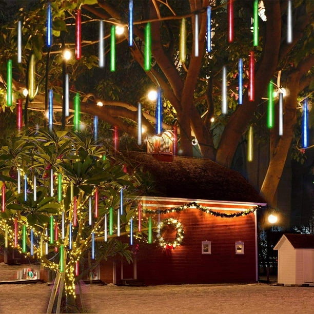 Rirool Meteor Lights 30cm 10 Tubes 360 LEDs Cascading Tree Lights ...