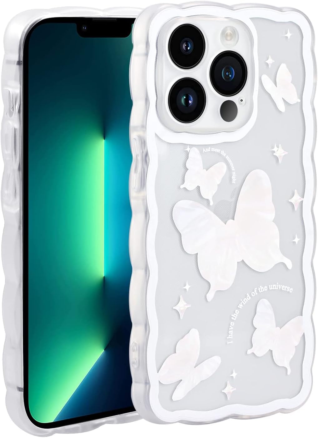 Case for iPhone 12 Pro Max, Case Cute Cartoon White Butterflies for ...