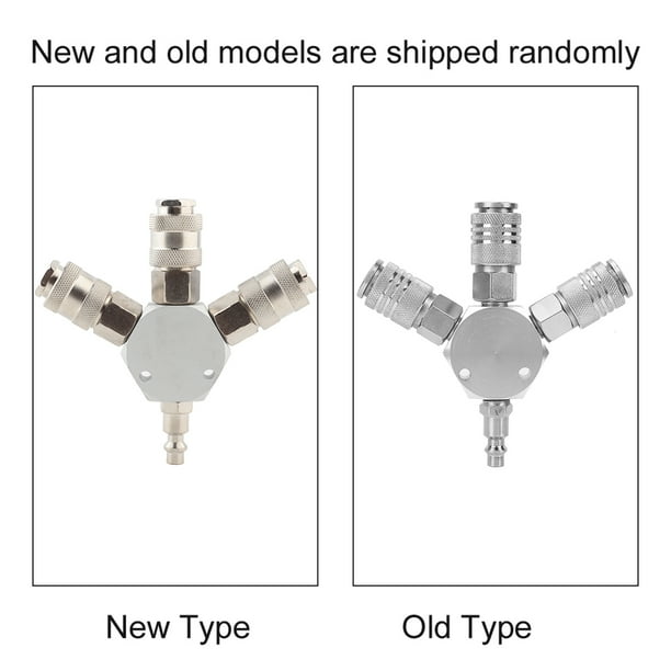 Pneumatic Connector, 3 Way Air Hose Quick Coupler Connector Adapter ...