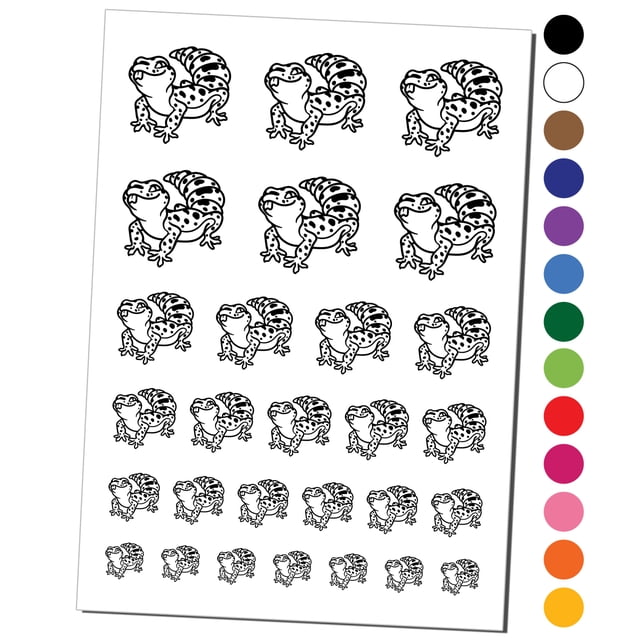 Fat Cute Leopard Gecko Lizard Reptile Water Resistant Temporary Tattoo ...