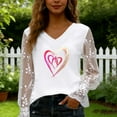 Aobny See Through Womens Plus Size Blouses Love Heart T-shirts Long ...