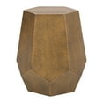 Noble House Minkler Hammered Metal Geometric Side Table, Brushed ...