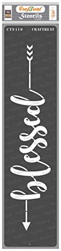 CrafTreat Blessed Stencil for Painting and Crafting - 3"x12" - Walmart.com