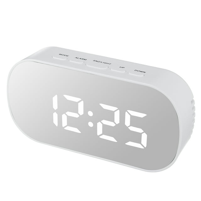 LED Digital Alarm Clock - Home Mirror LED Electronic Clock Bedside ...